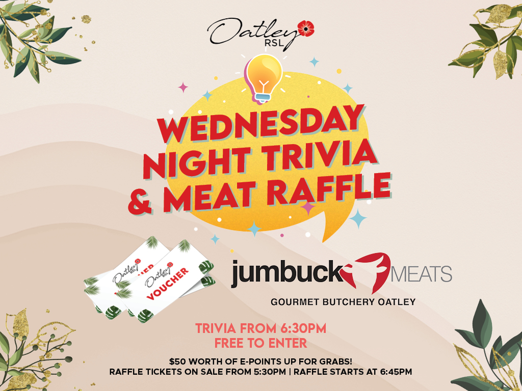 Wednesday Trivia & Meat Raffle - Oatley RSL & Community club