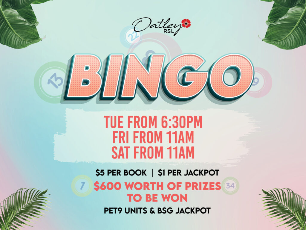 Saturday Bingo - Oatley RSL & Community club